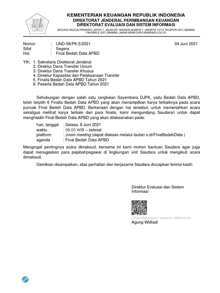 Undangan Final Bedah Data APBD | PDF