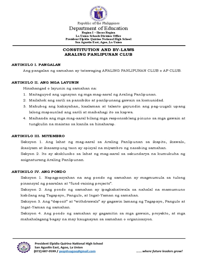 CONSTITUTION AND BY Laws | PDF