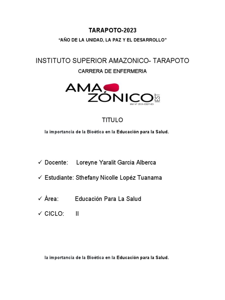 Instituto Superior Amazonico-Tarapoto | PDF