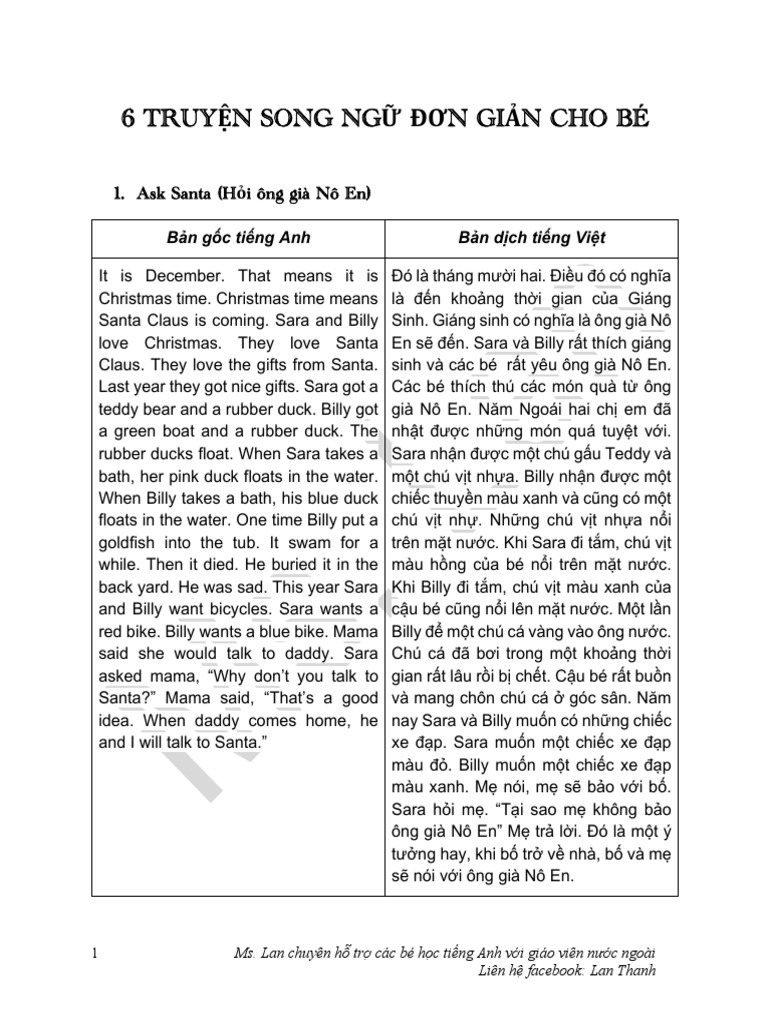 Bilingual Stories For Vietnamese Kids | PDF