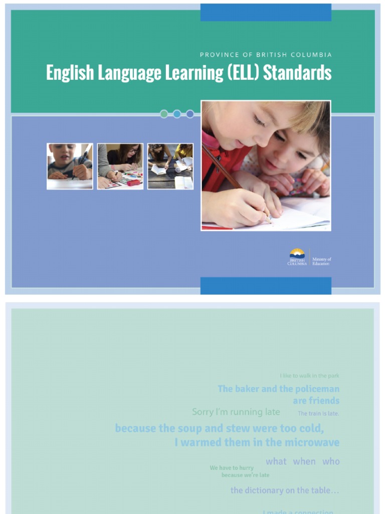 Ell Standards Full | PDF | Educational Assessment | English As A Second ...