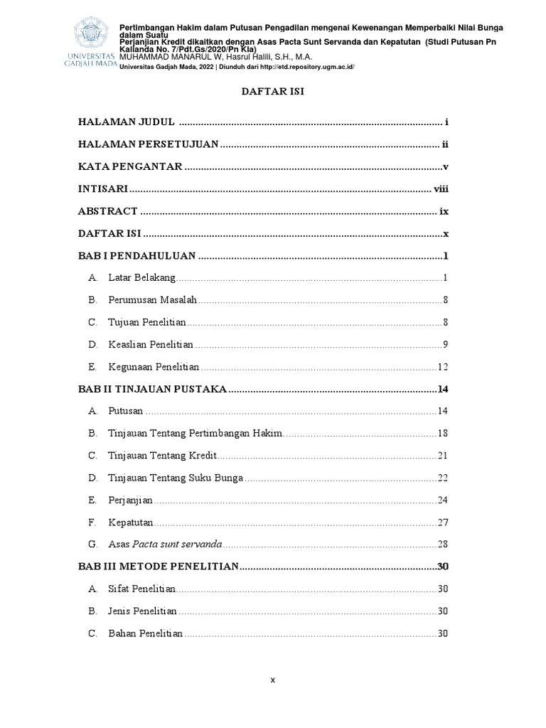 Pertimbangan Hakim dalam Perjanjian Kredit | PDF