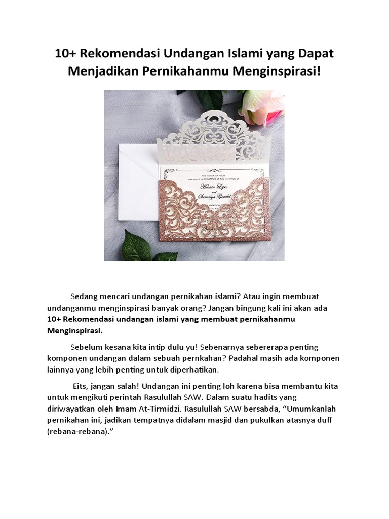 Rekomendasi Undangan Pernikahan Islami | PDF | Karier & Perkembangan