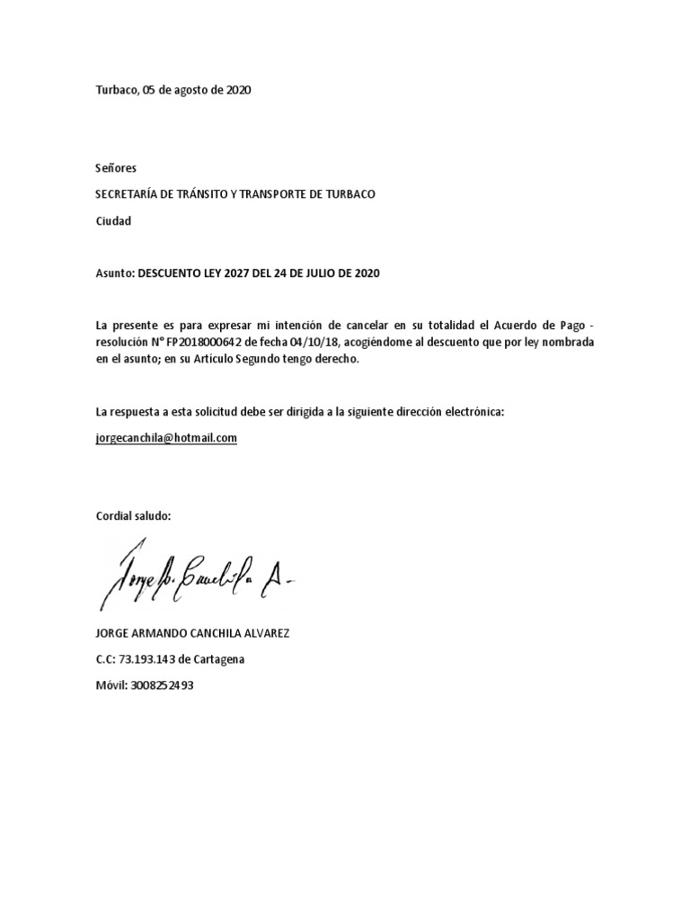 Solicitud de Descuento | PDF