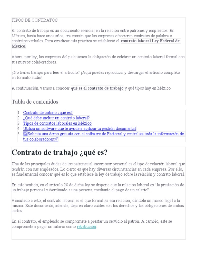 Tipos de Contratos | PDF | Salario | Software