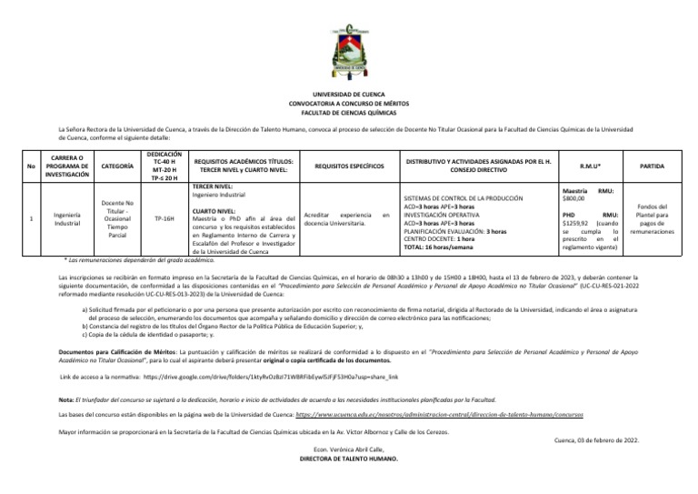 Matriz Revisada Por Facultad y TTHH | PDF | Universidad | Maestros