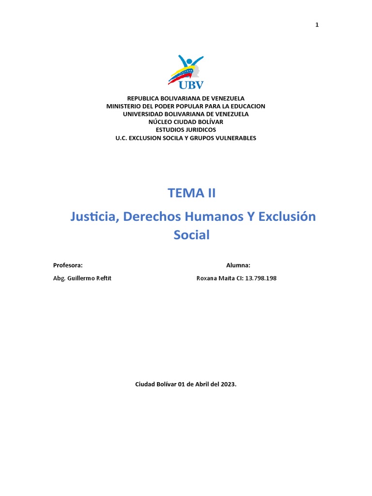 Tema III Justicia, Derechos Humanos Y Exclusión Social | PDF | La violencia contra las mujeres ...