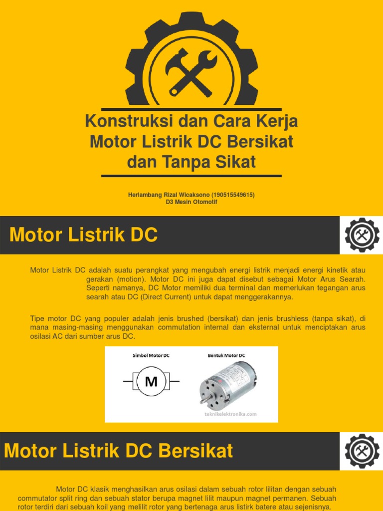 Tugas 1 (Motor Listrik DC Sikat Dan Tanpa Sikat) | PDF