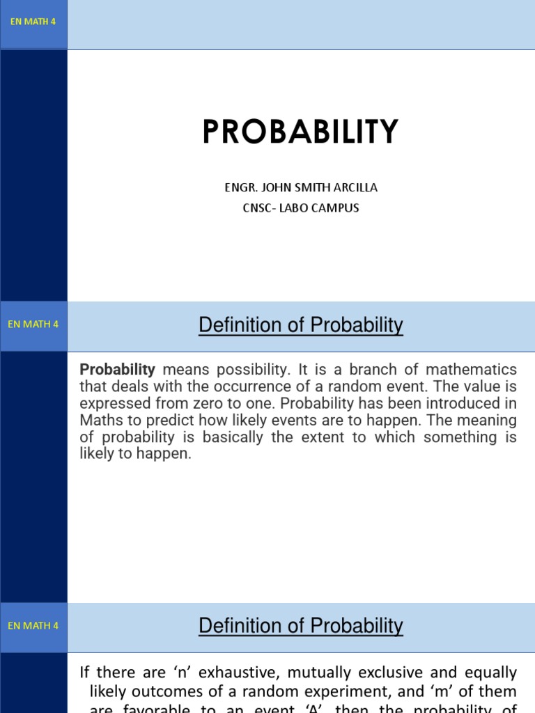 2.-PROBABILITY Assessment | PDF | Probability | Mathematics