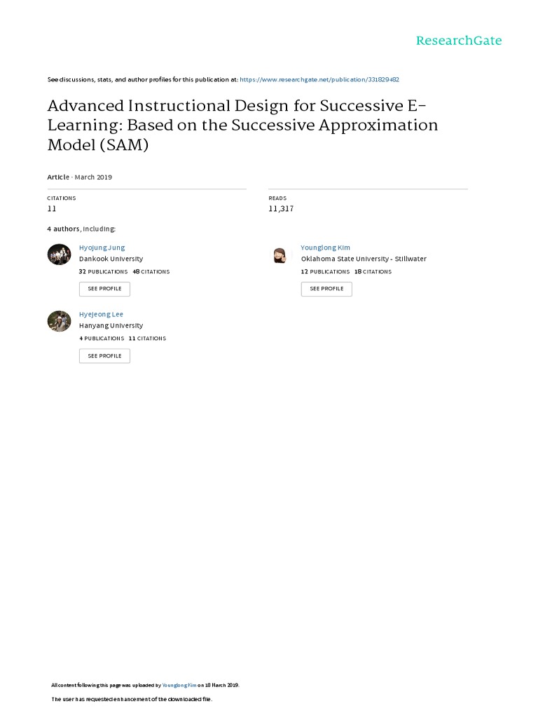 Advanced Instructional Design For Successive E-Learning | PDF ...
