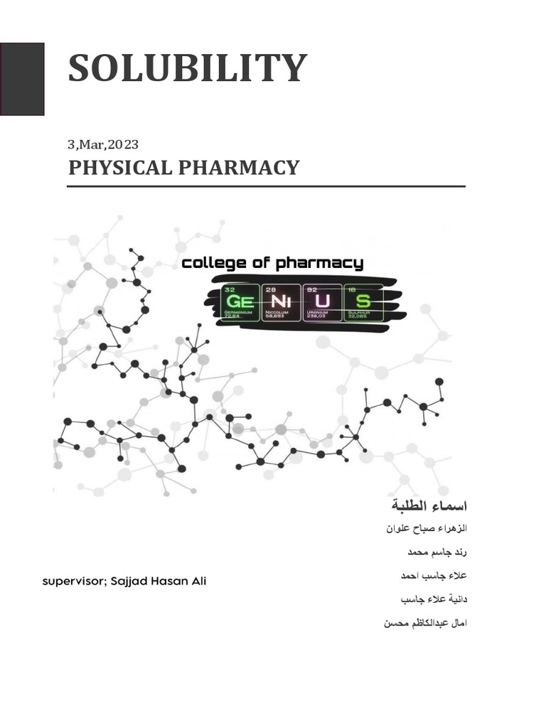 Solubility: Physical Pharmacy | PDF | Solubility | Solvation