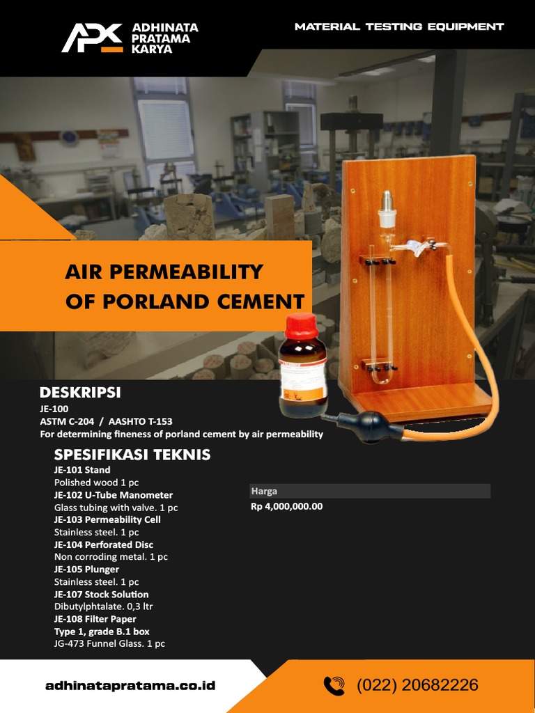 Air Permeability of Porland Cement: Deskripsi | PDF | Mechanical ...