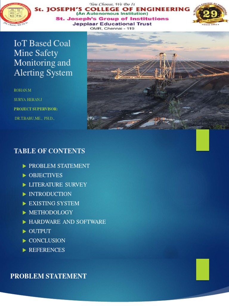 IoT Based Coal Mine Safety Monitoring and Alerting System | PDF ...