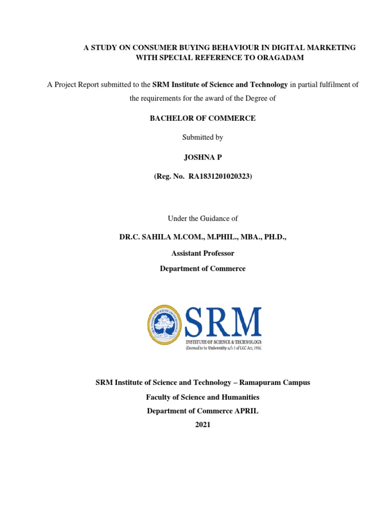 Digital Marketing Project | PDF | Consumer Behaviour | Behavior