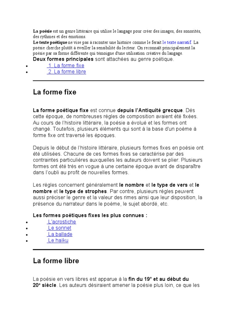 Types et règles de la poésie | PDF | Rime dans la poésie | Sonnets