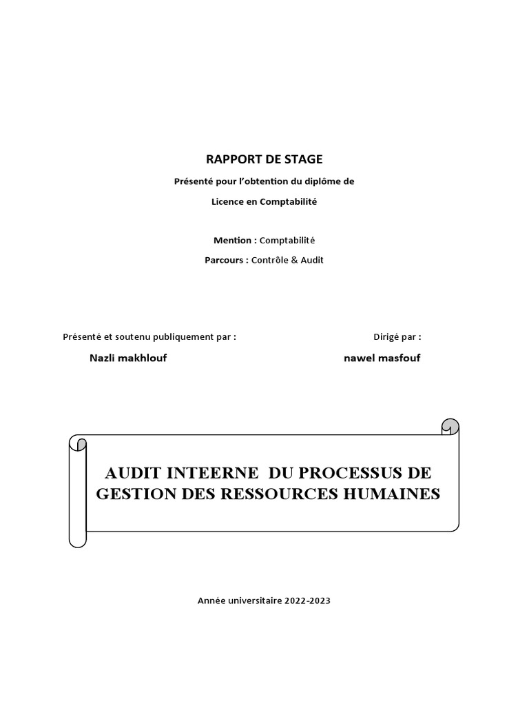 PFE (Audit RH) PDF | PDF | Gestion des ressources humaines | Audit