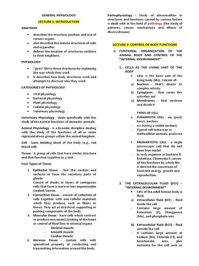 GENERAL PHYSIOLOGY Reviewer | PDF | Membrane Potential | Cell Membrane