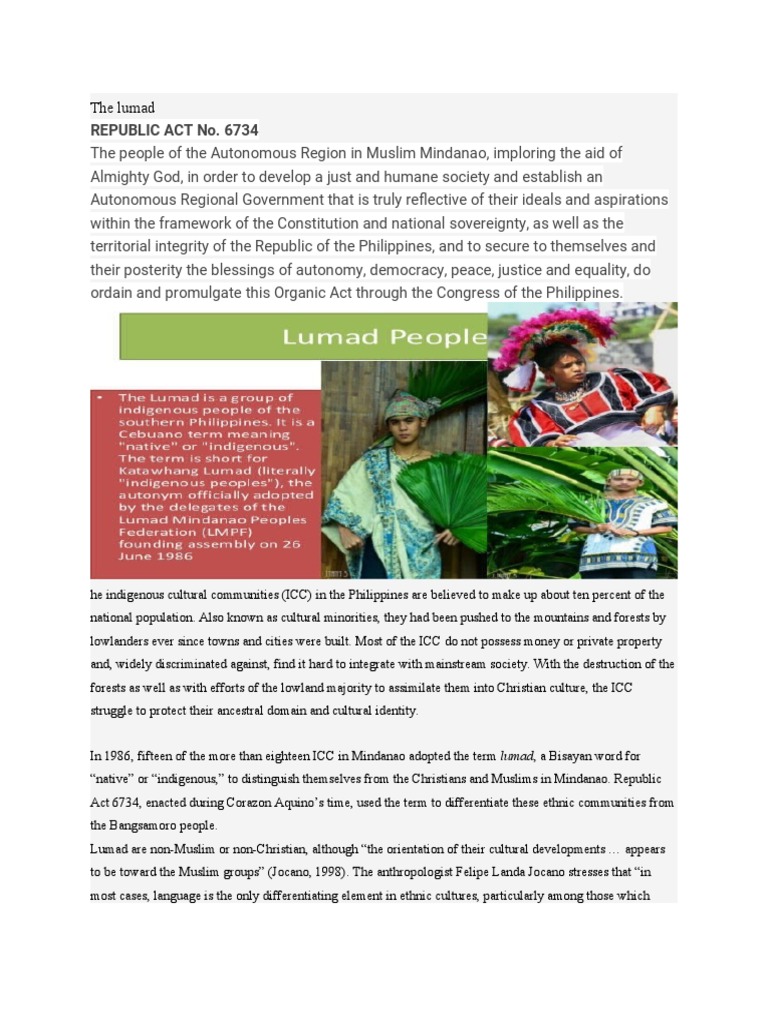 The Lumad | PDF | Ethnic Groups | Ethnicity