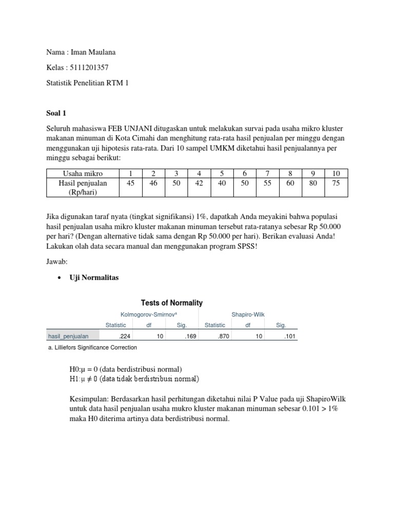Iman Maulana - 5111201357 - RTM 1 Statis | PDF