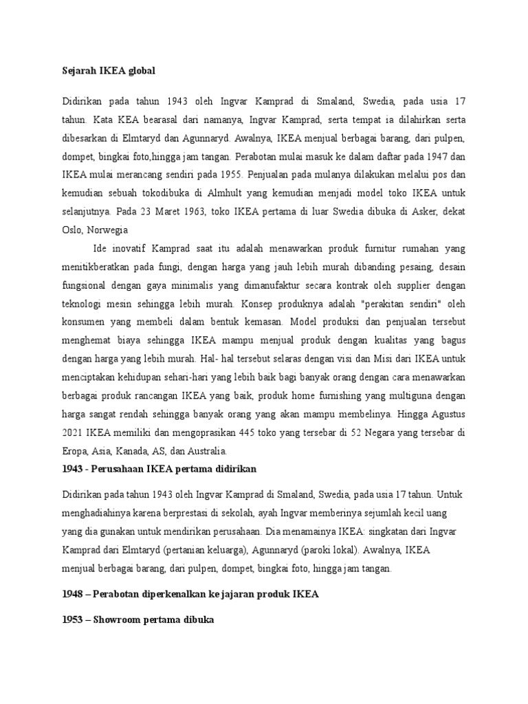 Sejarah IKEA | PDF | Seni