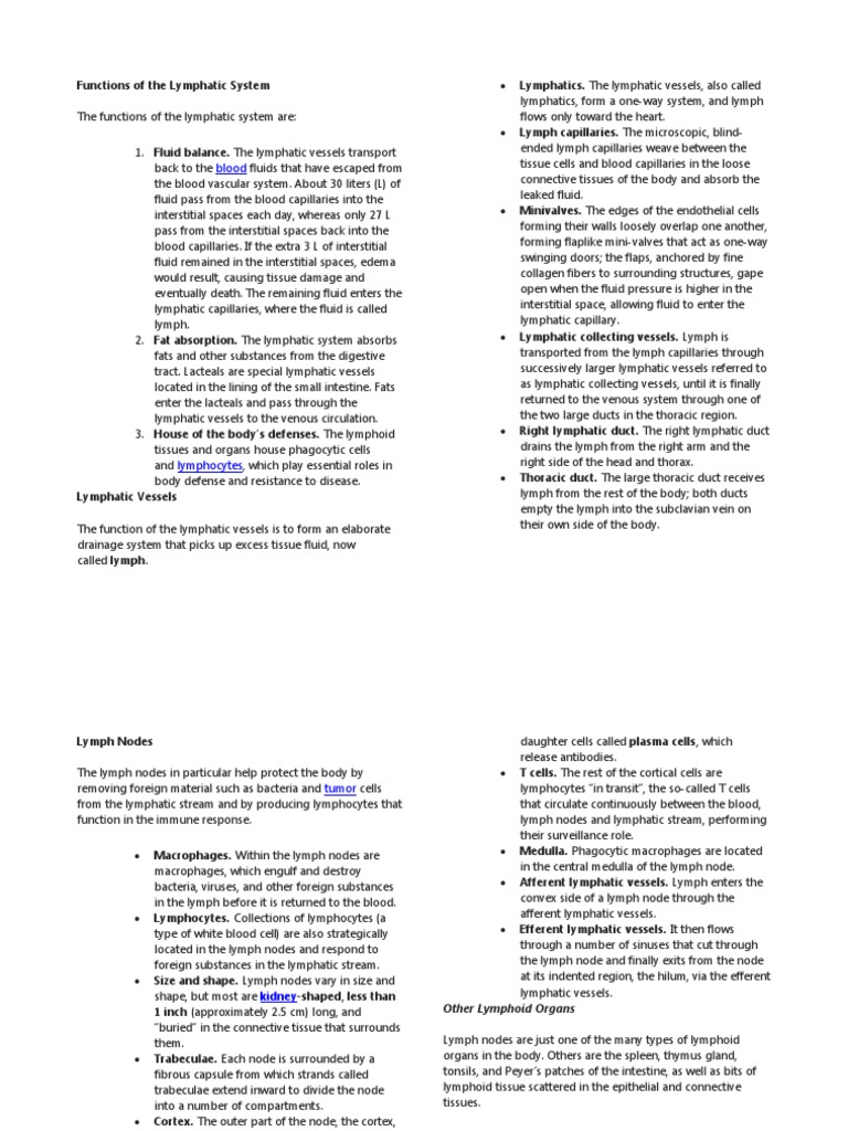 The Lymphatic System | PDF | Lymphatic System | Lymph