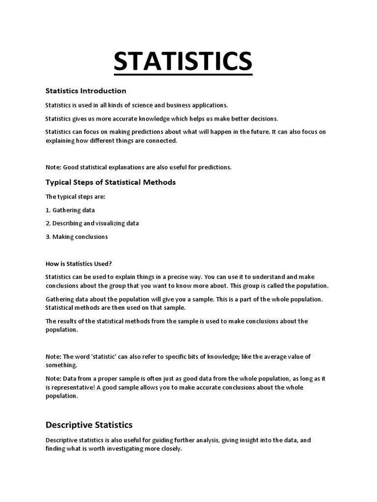 Statistics Introduction | PDF | Statistics | P Value