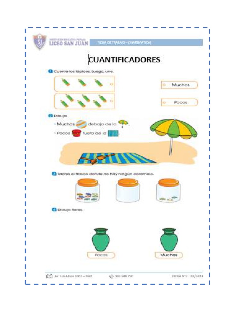 FICHA DE CUANTIFICADORES | PDF