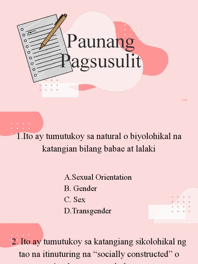 Paunang Pagsusulit | PDF