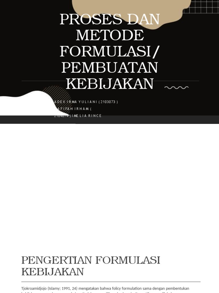 Proses Formulasi Kebijakan Publik | PDF | Karier & Perkembangan