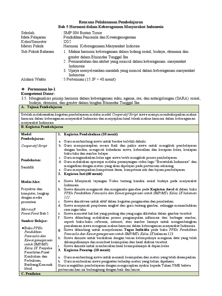 Risa Makhfuza - RPP | PDF | Sains & Matematika