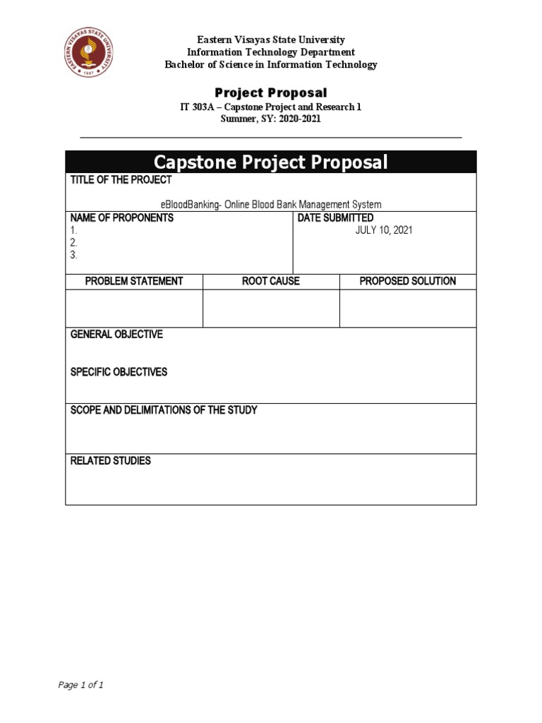 Capstone Project Proposal Template | PDF