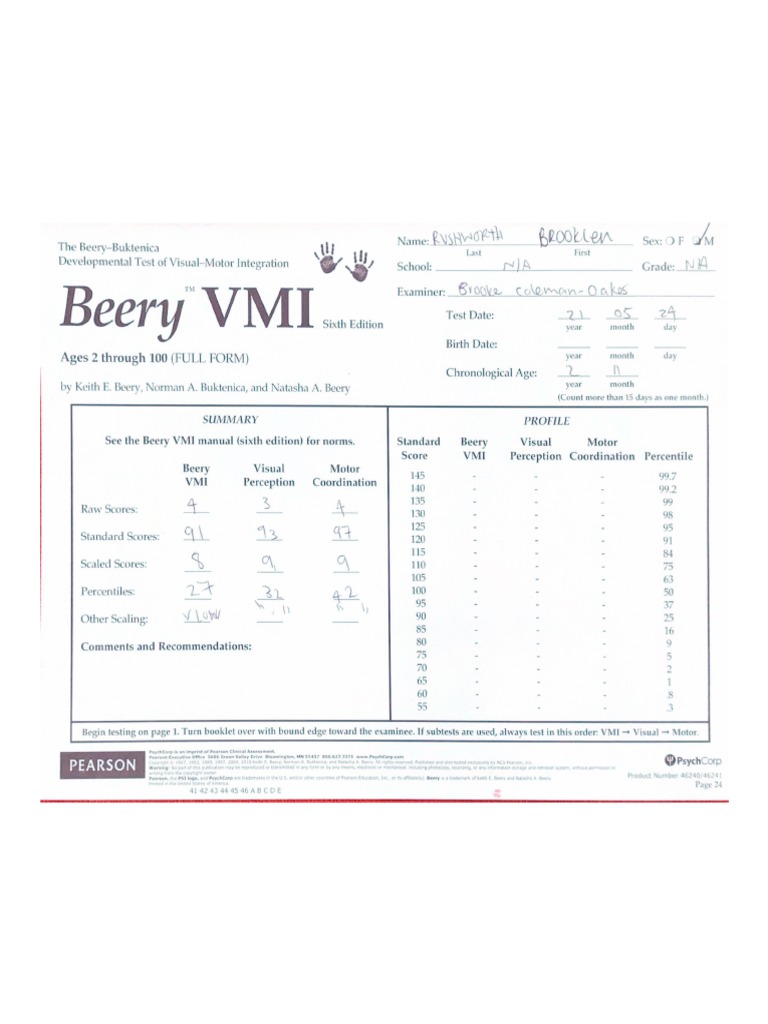 Brooklen R - Beery VMI | PDF
