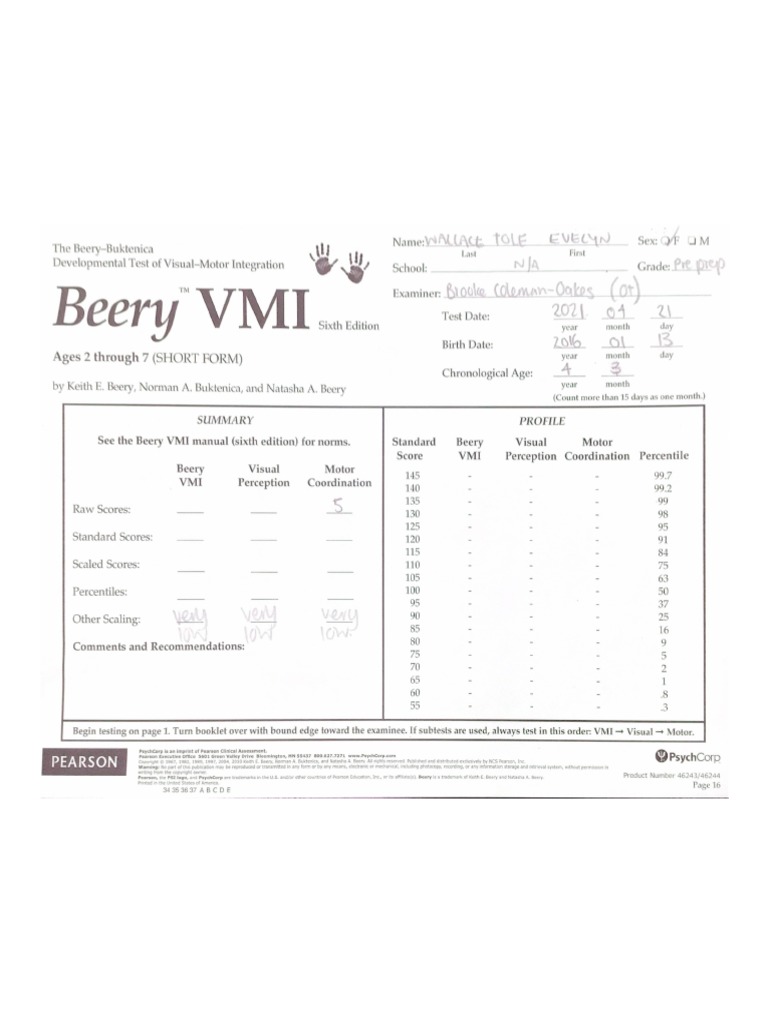 Evelyn WT - Beery VMI | PDF