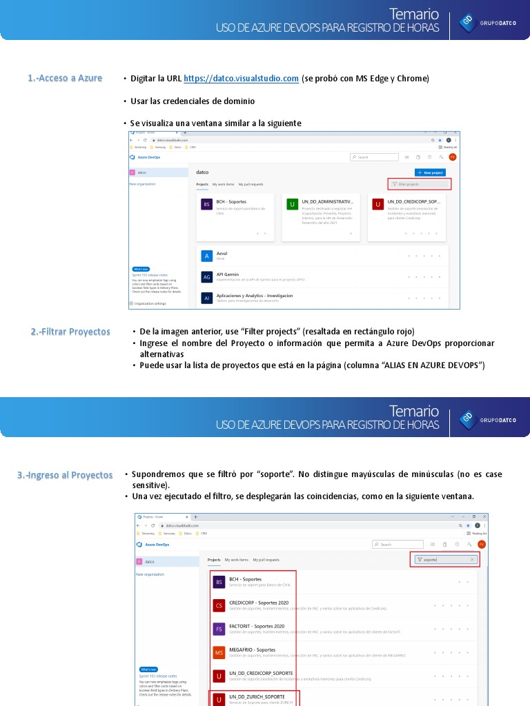 Uso Azure DevOps Registro de HH | PDF | Informática