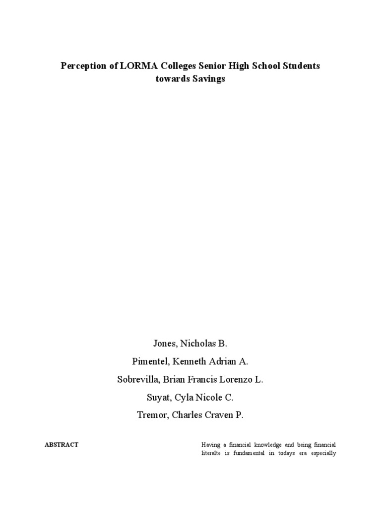 PR Paper | PDF | Knowledge | Financial Literacy