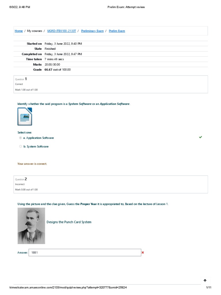 Prelim Exam - Attempt Review | PDF | Computer Program | Programming