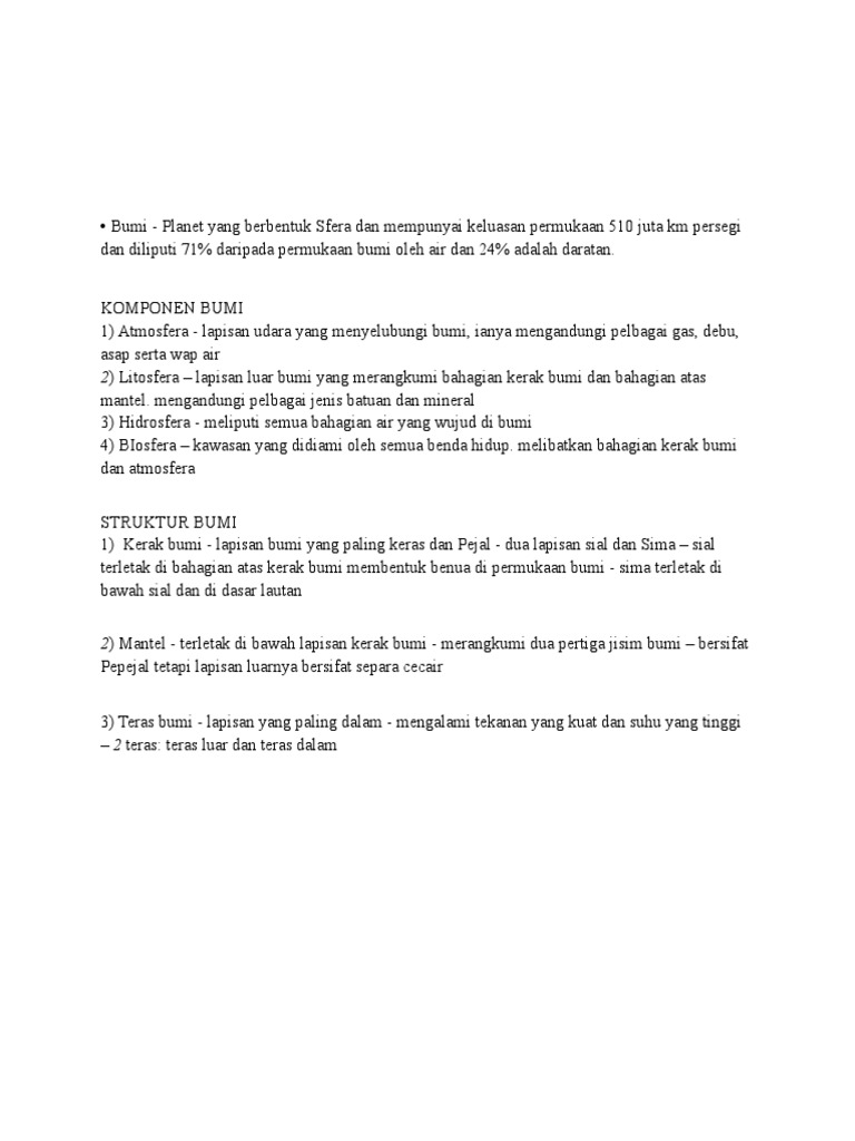 Nota Geografi Sec1 | PDF