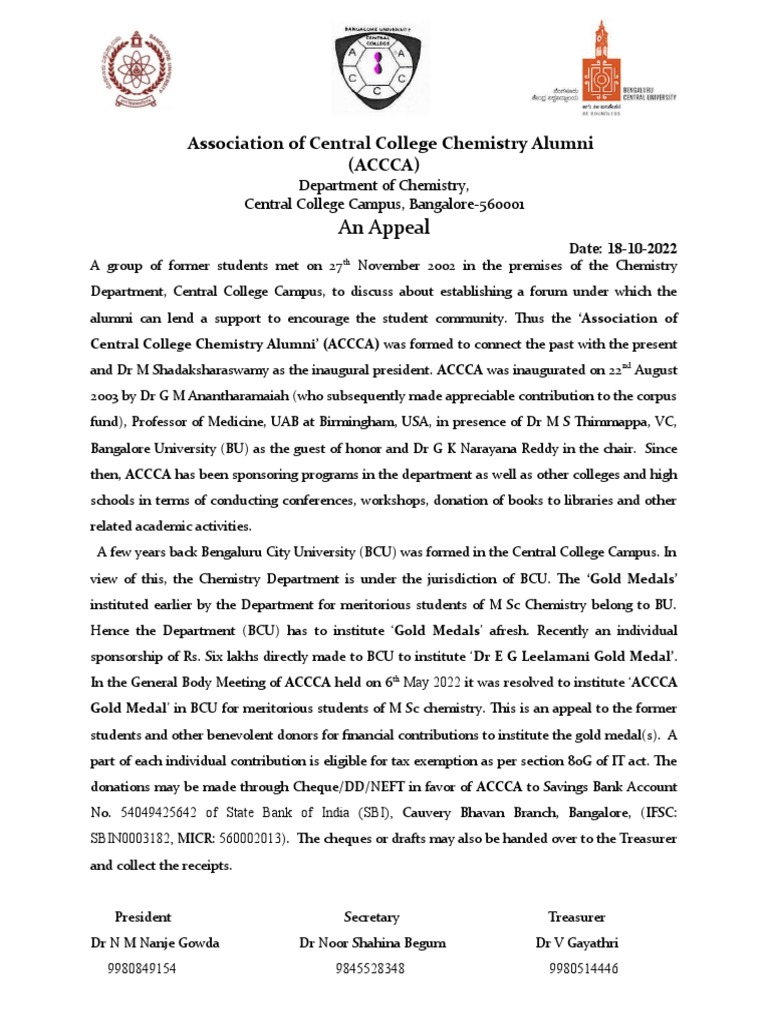 ACCCA Donation No | PDF