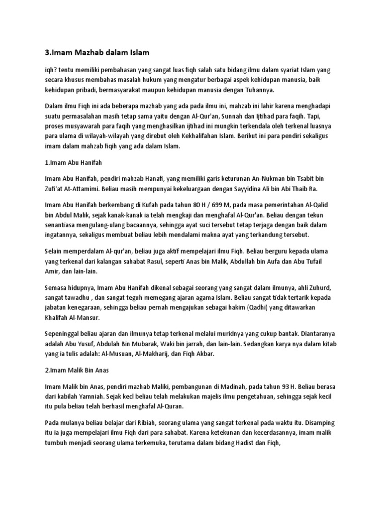 3.imam Mazhab D-WPS Office | PDF | Sejarah | Klasik