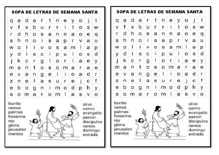 Sopa de Letras de Semana Santa Sopa de Letras de Semana Santa | PDF