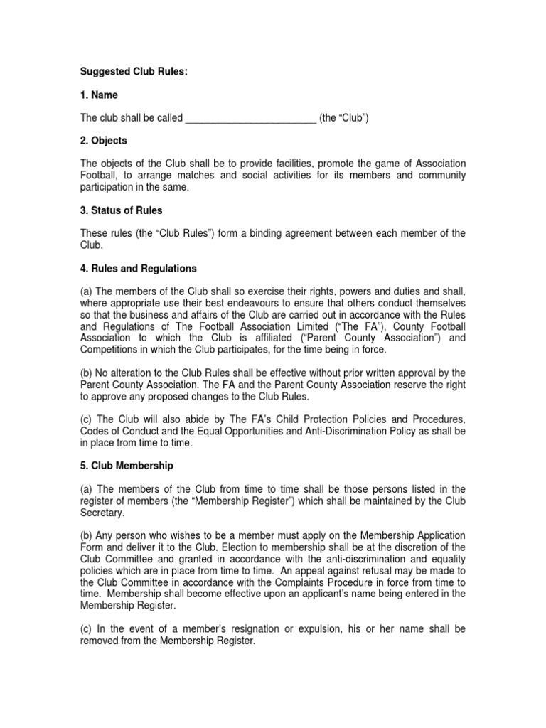 Fa Club Constitution | PDF | Expense | Financial Statement