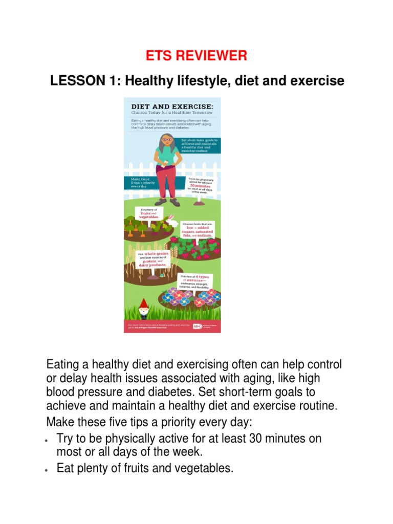 Healthy Lifestyle Diet and Exercise Tips | PDF | Body Mass Index ...