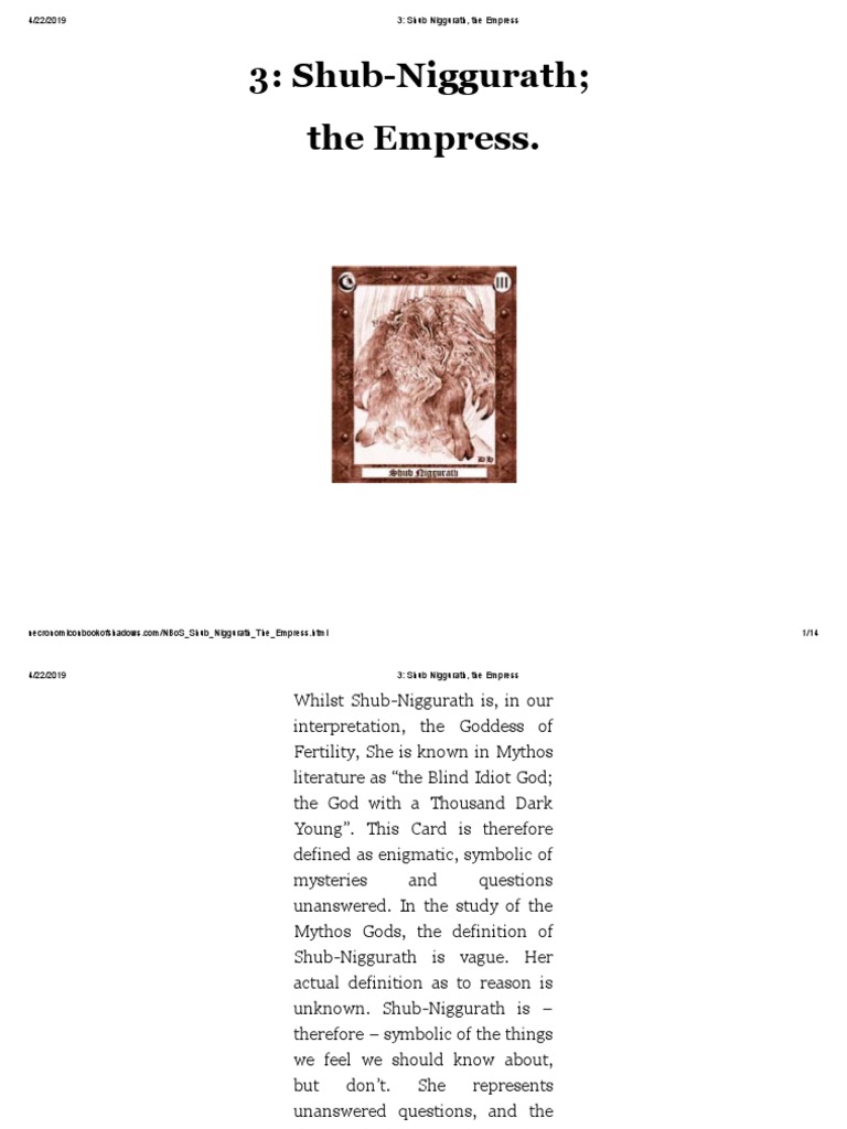 3 Shub Niggurath, The Empress (Lib - Wildla.in) | PDF