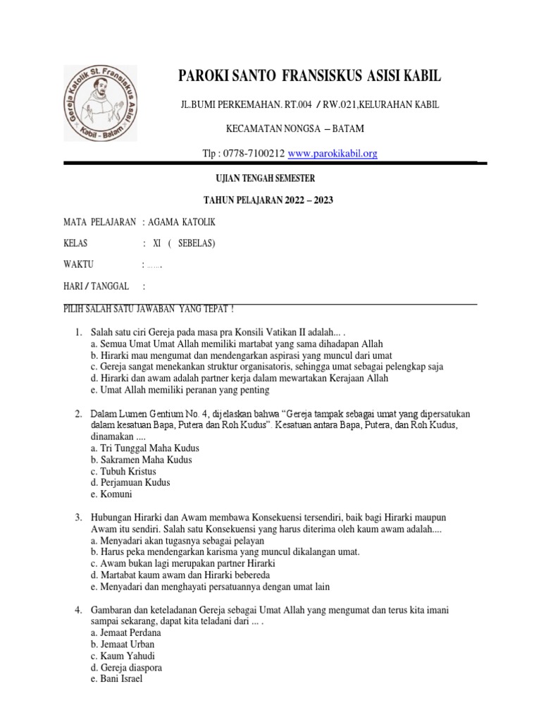 Paroki Santo Fransiskus Asisi Kabil | PDF | Politik | Ilmu Sosial
