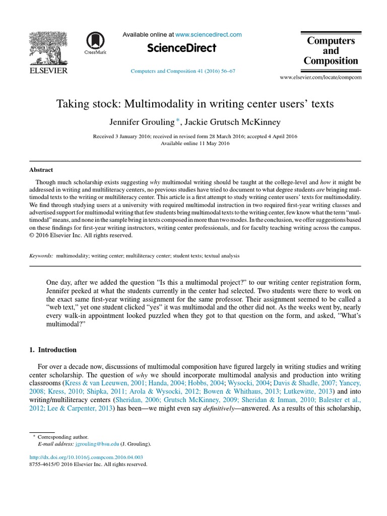 Taking Stock Multimodality in Writing | PDF | Linguistics | Writing Taking Stock Multimodality in Writing | PDF | Linguistics | Writing