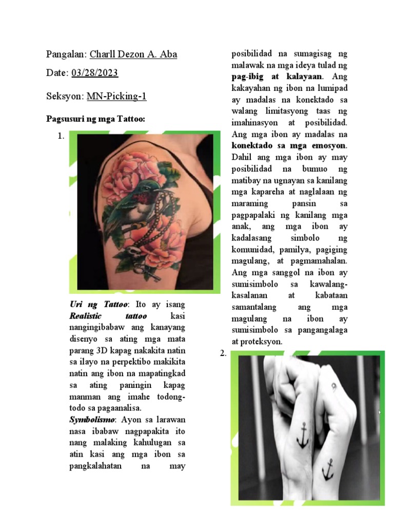 Art App - Quiz 3 Tattoo | PDF