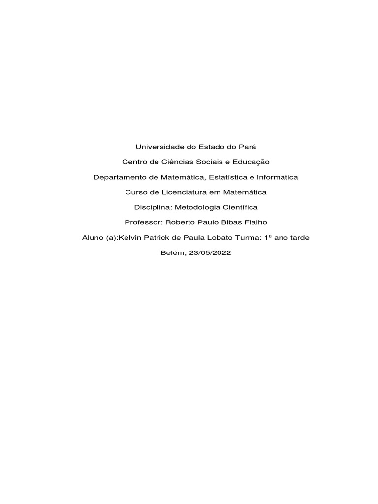 Trab Bibas Kelvin Aaaa | PDF | Science | Método científico Trab Bibas Kelvin Aaaa | PDF | Science | Método científico