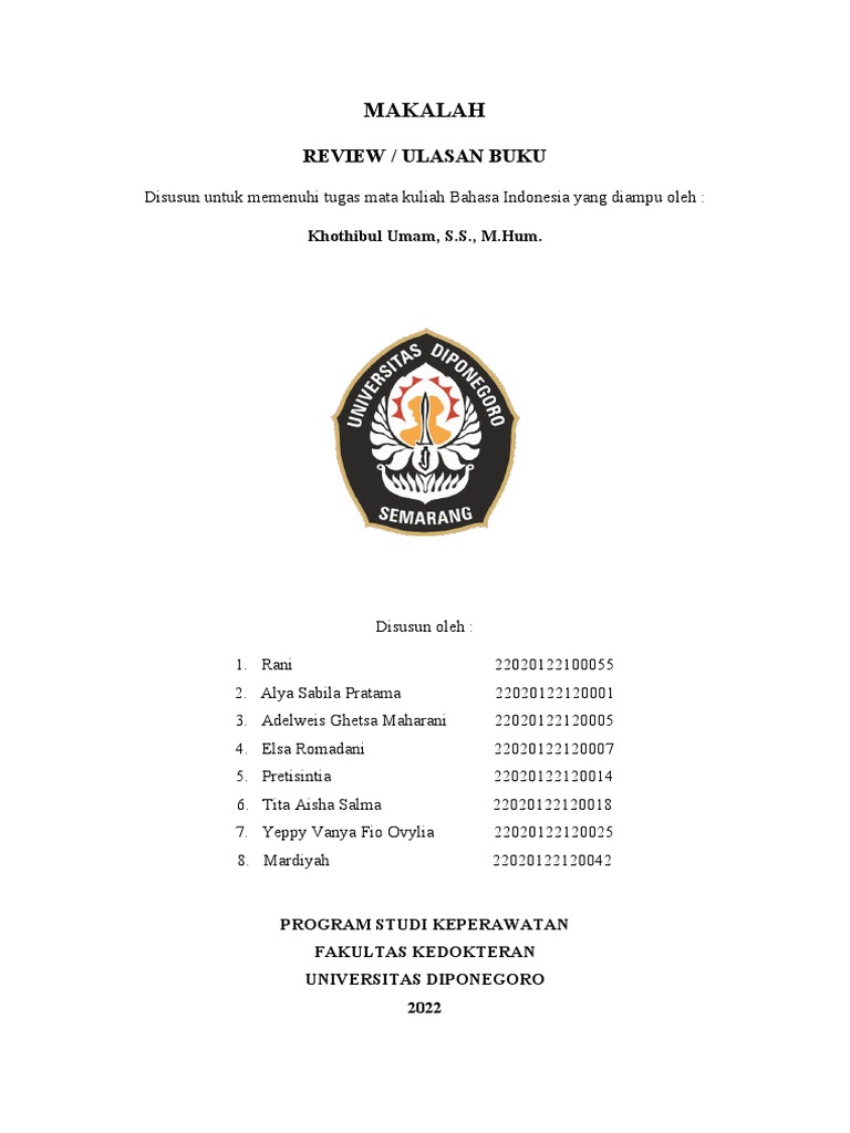 MAKALAH REVIEW - Kelompok 1 Bhs - Indonesia | PDF