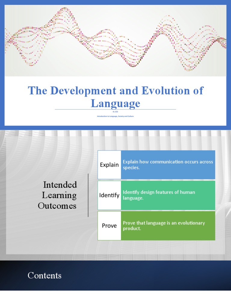 The Development and Evolution of Language | PDF | Behavioural Sciences ...