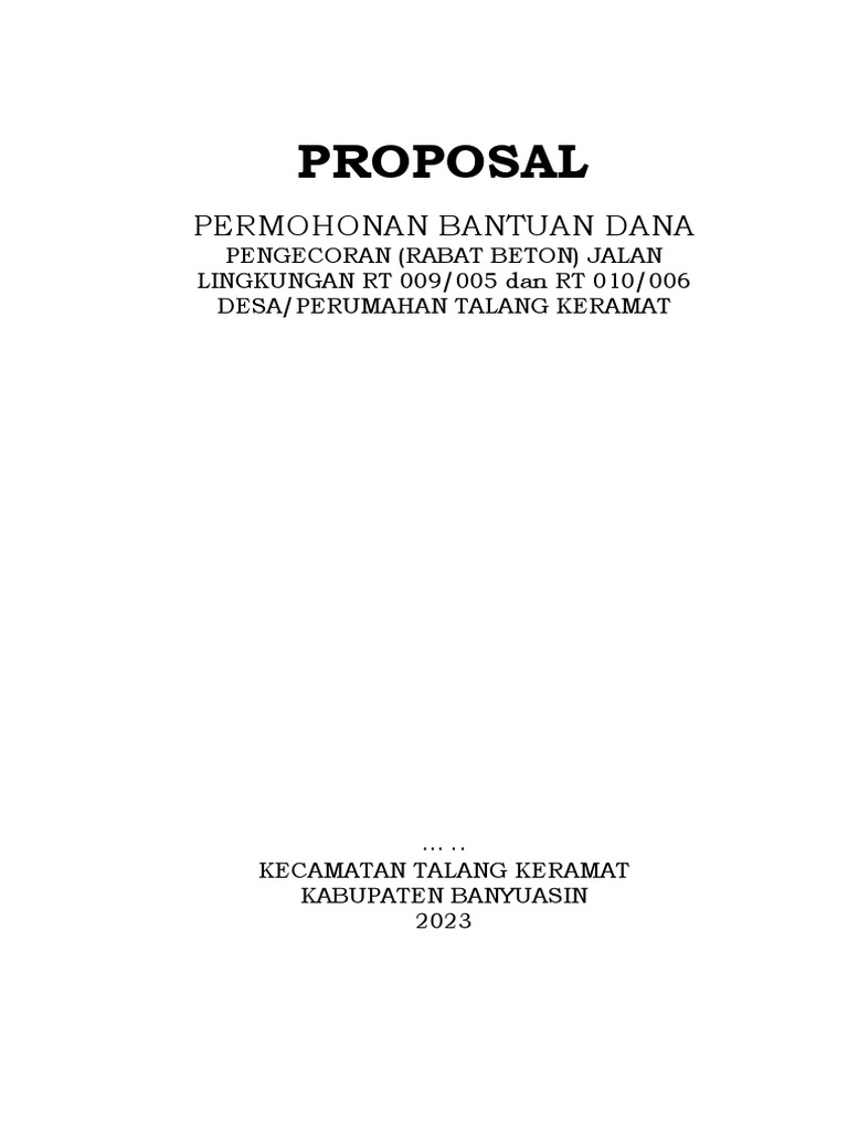 Pengecoran Jalan Talang Keramat 2023 | PDF | Sains & Matematika